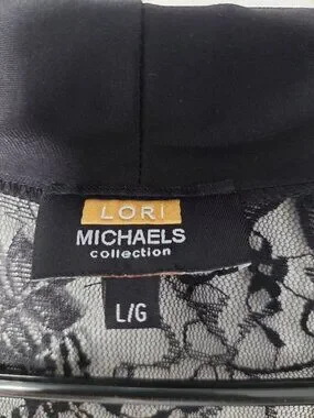 Lori Michaels | Sweaters | Lori Michaels Size L Black Lace Bolero Shrug ...